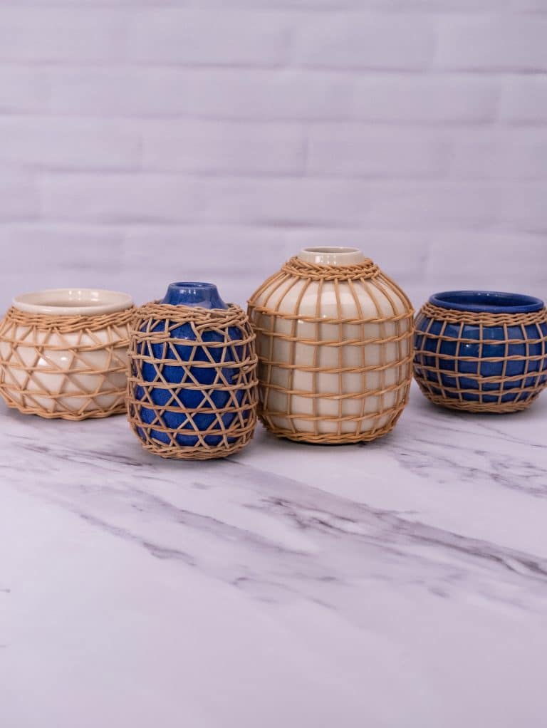 Rattan Vase White - Made Market Co.
