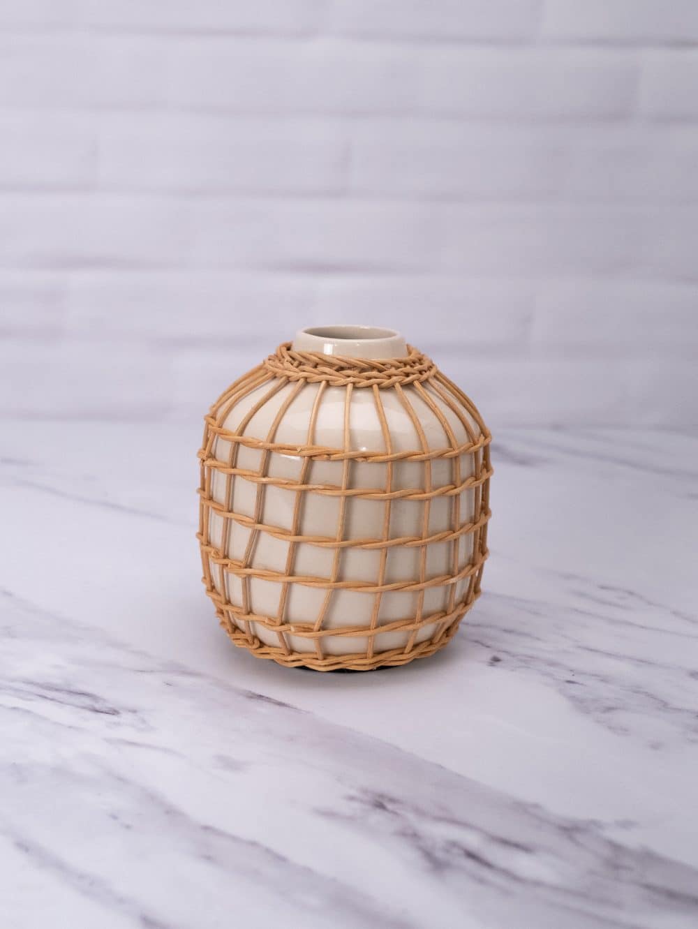 Rattan Wrapped Handle Vase Medium - Made Market Co.