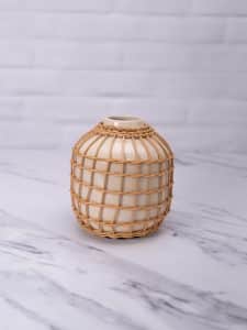 Rattan Vase White - Made Market Co.