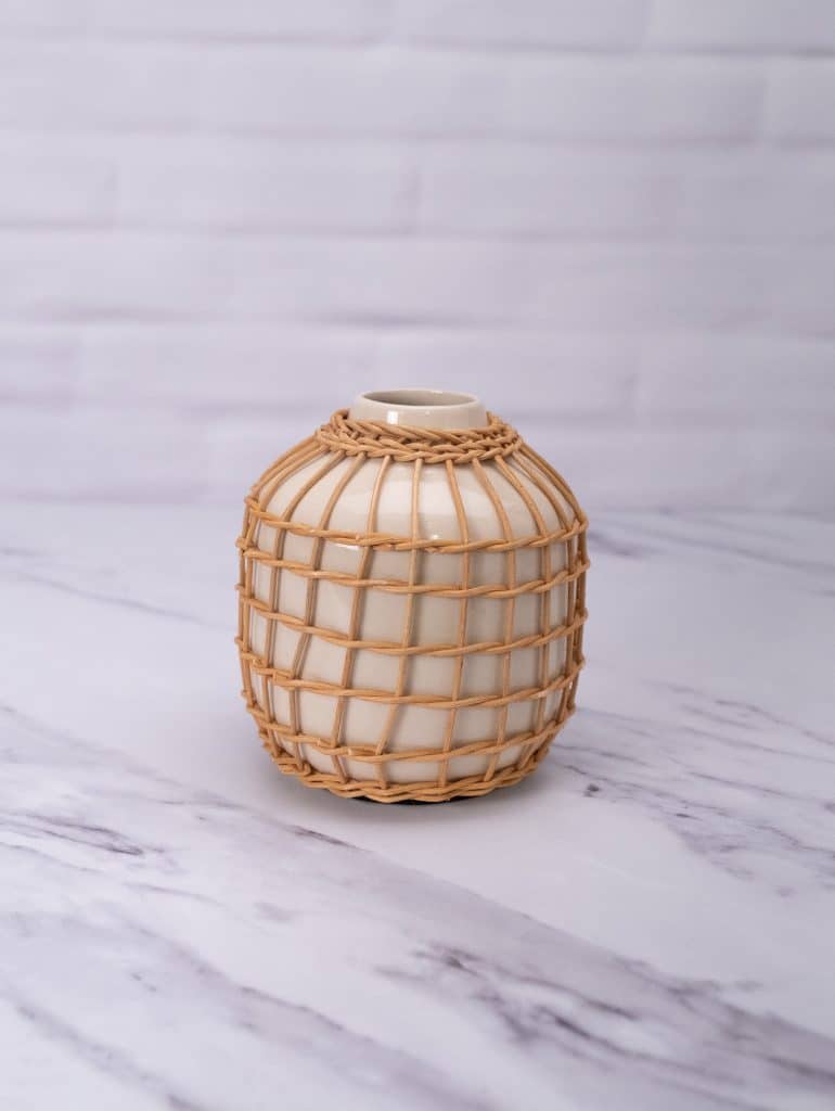 Rattan Wrapped Handle Vase Medium - Made Market Co.