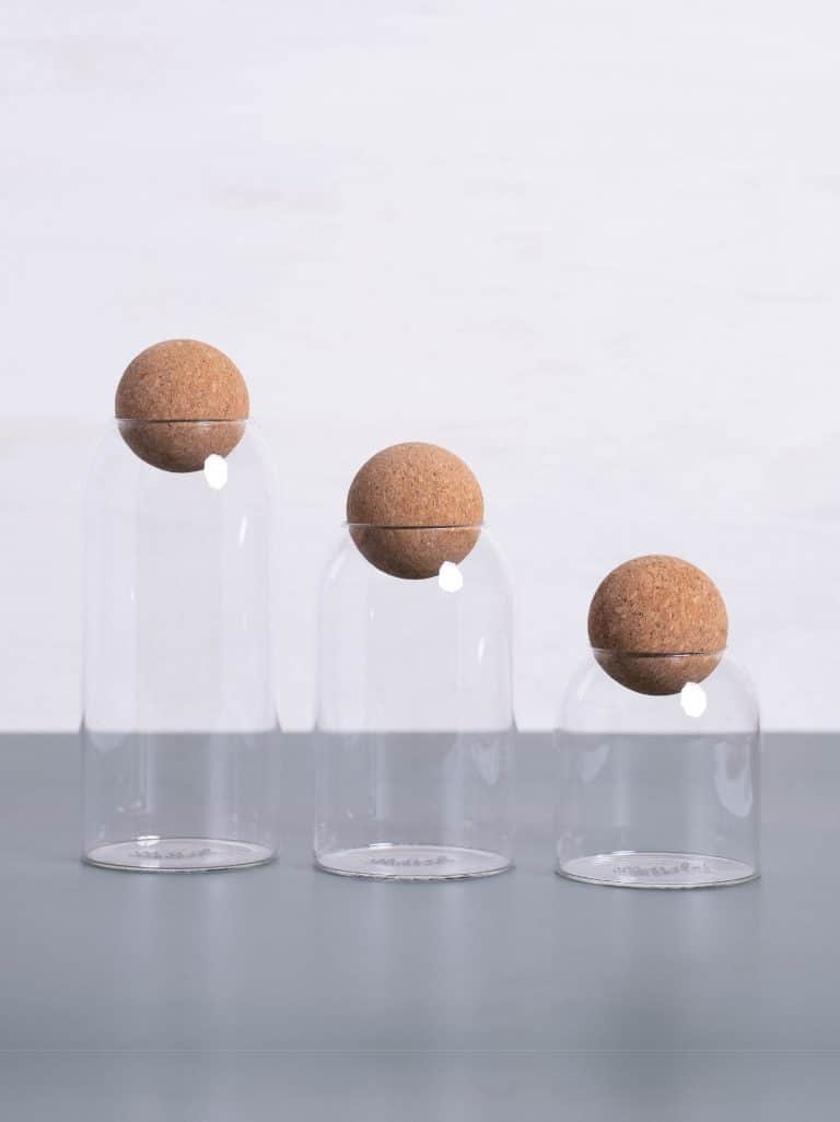 Glass Canister Set Round Cork Top - Made Market Co.