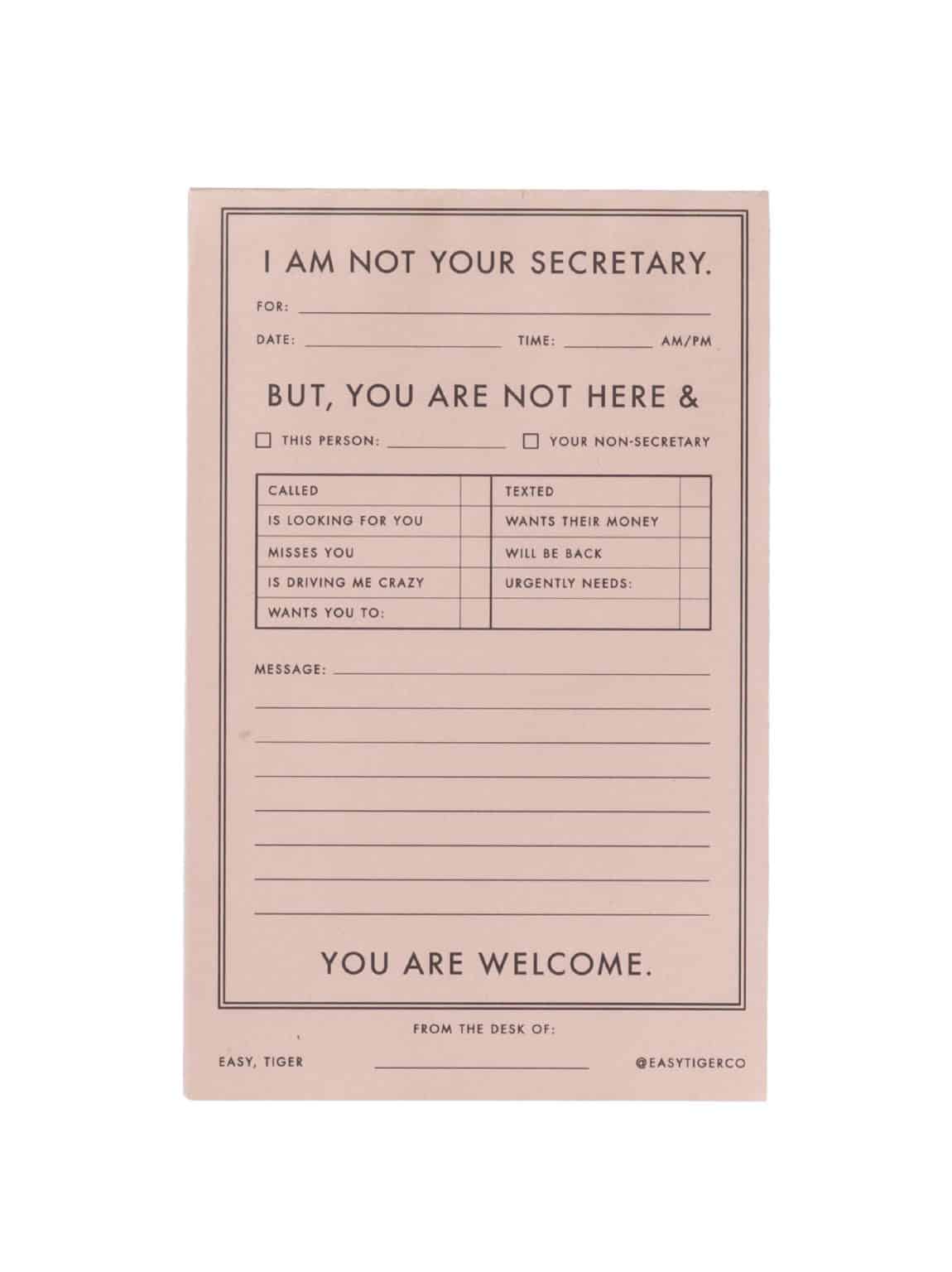 Notepad - Not Your Secretary - Made Market Co.