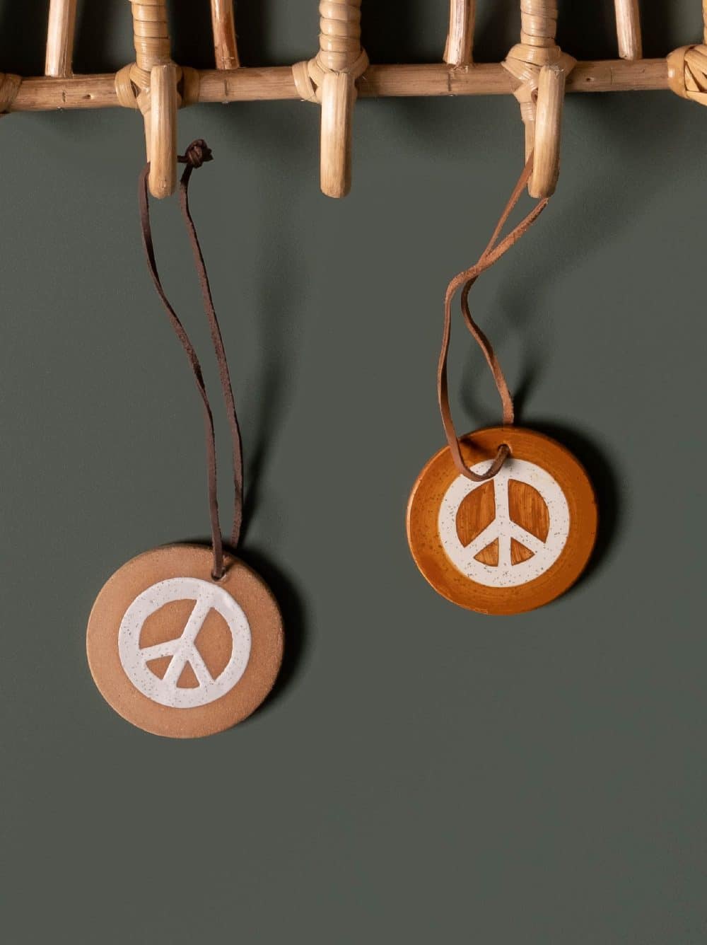 Hanging Clay Peace Sign - Made Market Co.