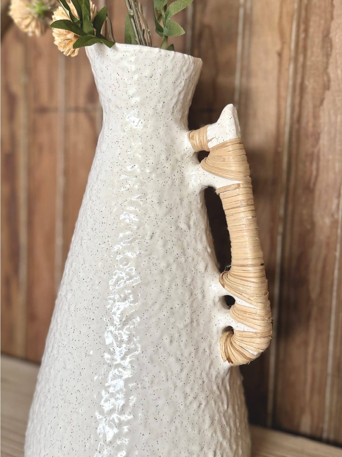 Rattan Vase White - Made Market Co.